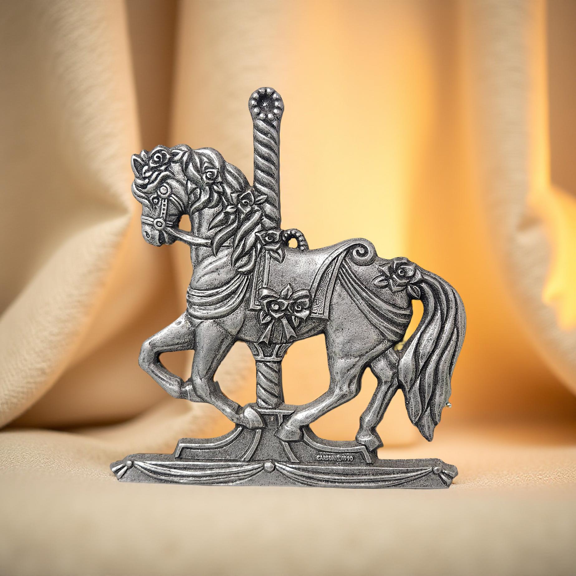 Vintage 1990 Carson Pewter Carousel Horse – Christmas Edition ...
